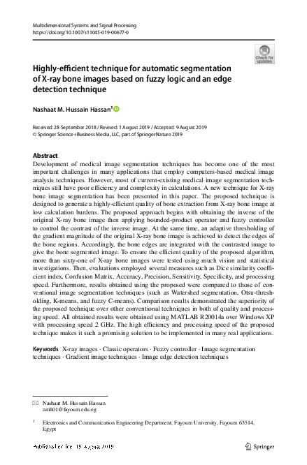 (PDF) Highly-efficient technique for automatic segmentation of X-ray ...