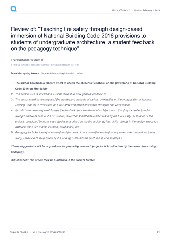 (PDF) Review of: "Teaching fire safety through design-based immersion ...