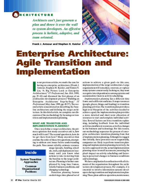(PDF) Enterprise architecture: agile transition and implementation