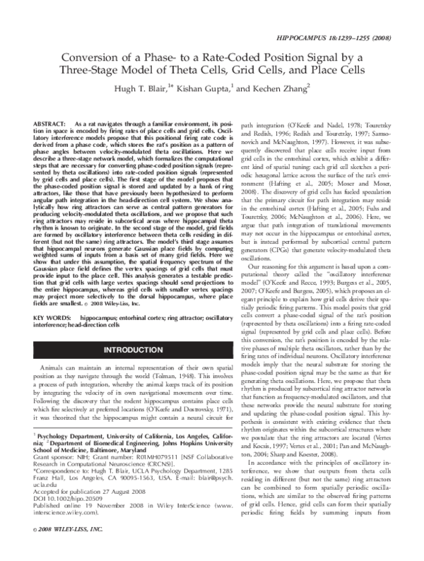 (PDF) Conversion of a phase- to a rate-coded position signal by a three ...