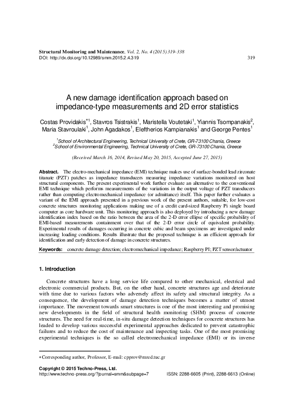 (PDF) A new damage identification approach based on impedance-type measurements and 2D error ...