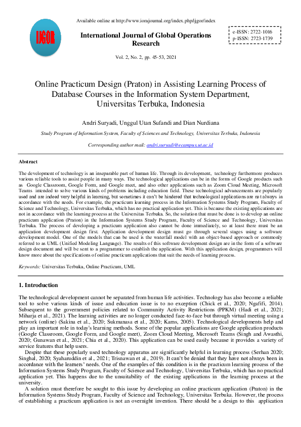 (PDF) Online Practicum Design (Praton) in Assisting Learning Process of ...