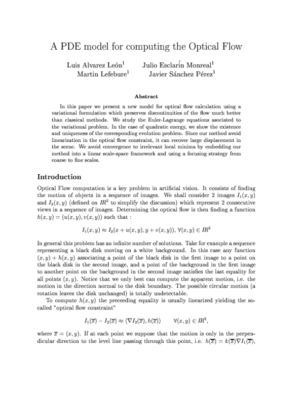 (PDF) A PDE model for computing the optimal flow