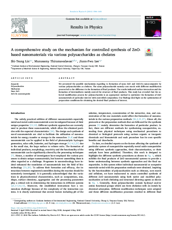 (PDF) A comprehensive study on the mechanism for controlled synthesis of ZnO-based nanomaterials ...