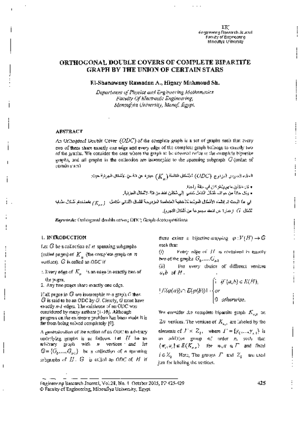 (PDF) Orthogonal Double Covers of Complete Bipartite Graph by the Union ...