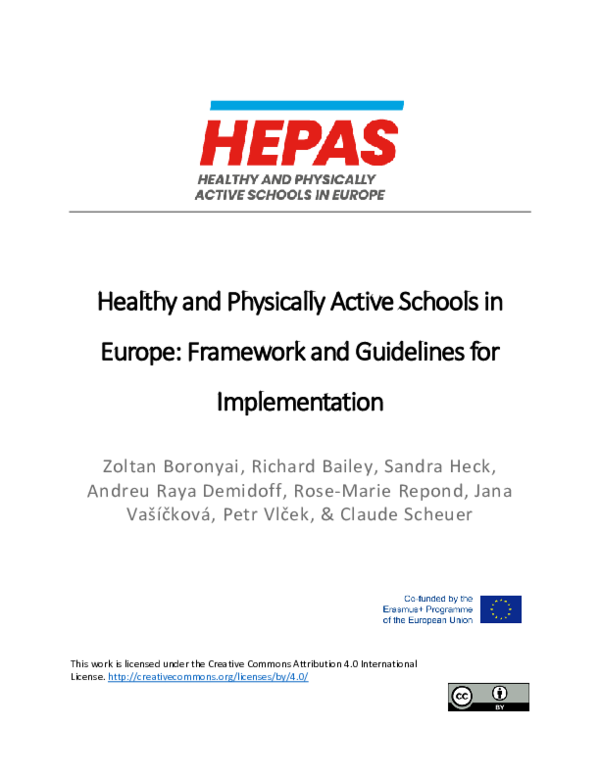 (PDF) Healthy and Physically Active Schools in Europe: Framework and ...