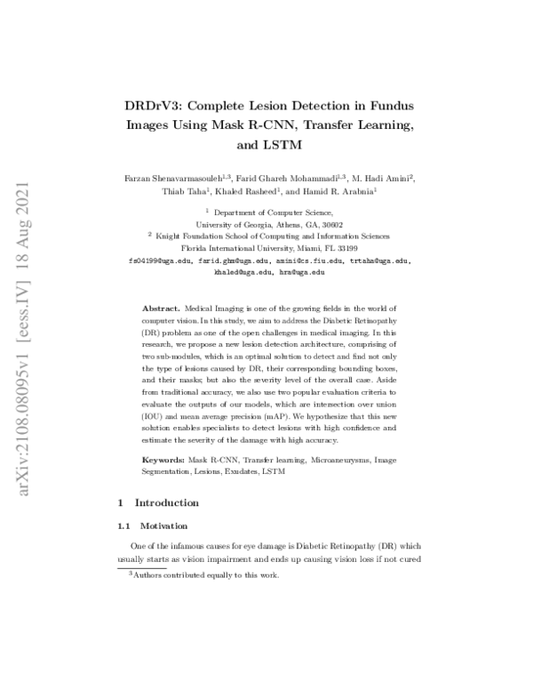 (PDF) DRDrV3: Complete Lesion Detection in Fundus Images Using Mask R-CNN, Transfer Learning ...