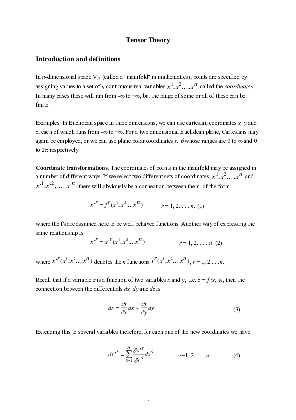(PDF) Tensor Theory