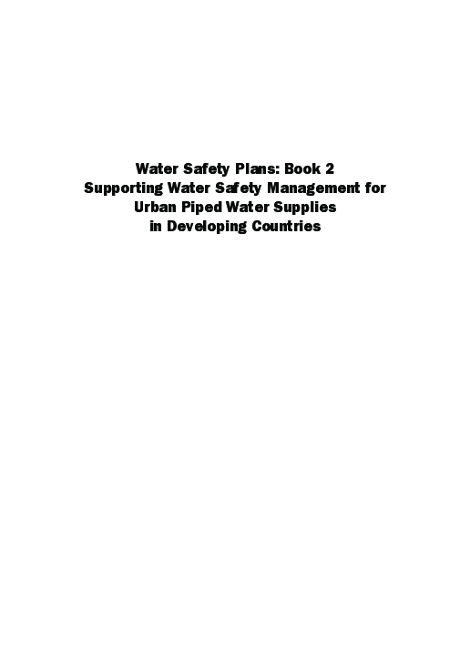 (PDF) Water Safety Plans - Book 2: Supporting Water Safety Management ...