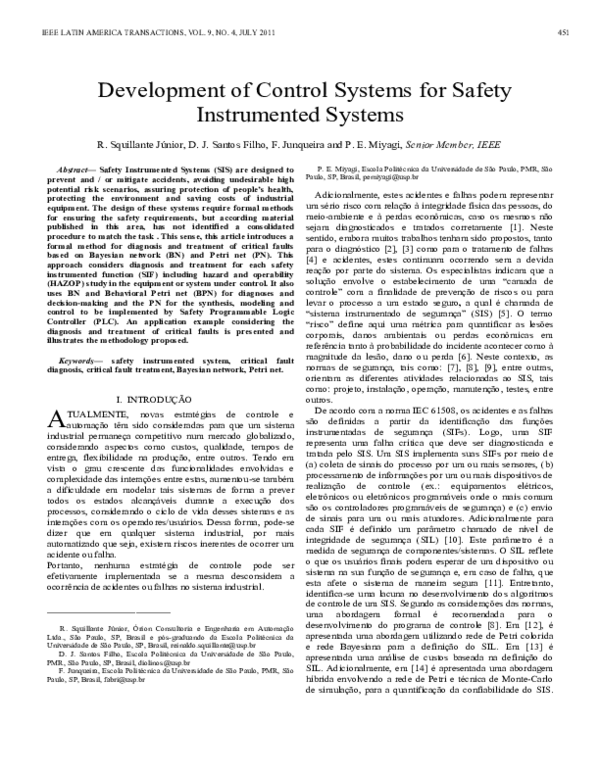 (PDF) Development of Control Systems for Safety Instrumented Systems