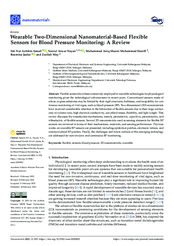 (PDF) Wearable Two-Dimensional Nanomaterial-Based Flexible Sensors for Blood Pressure Monitoring ...