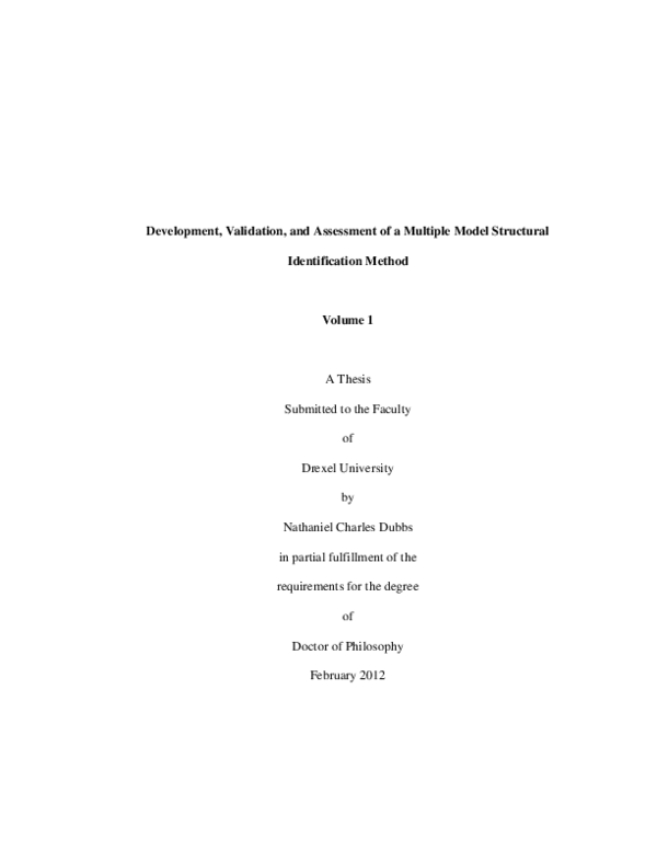 (PDF) Development, validation, and assessment of a multiple model structural identification ...