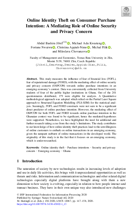 (PDF) Online Identity Theft on Consumer Purchase Intention: A Mediating ...