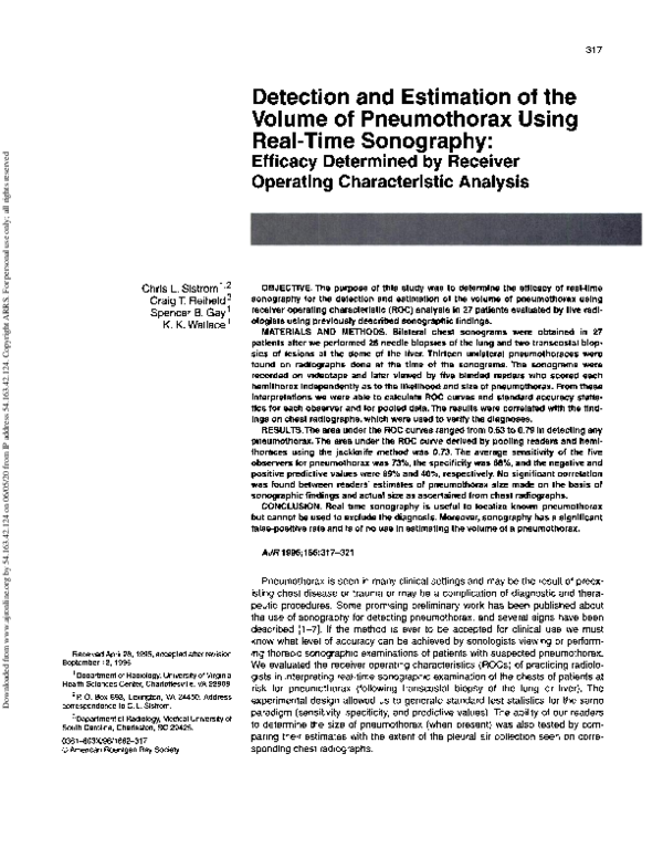 (PDF) Detection and estimation of the volume of pneumothorax using real ...