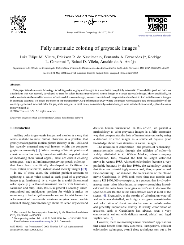 (PDF) Fully automatic coloring of grayscale images
