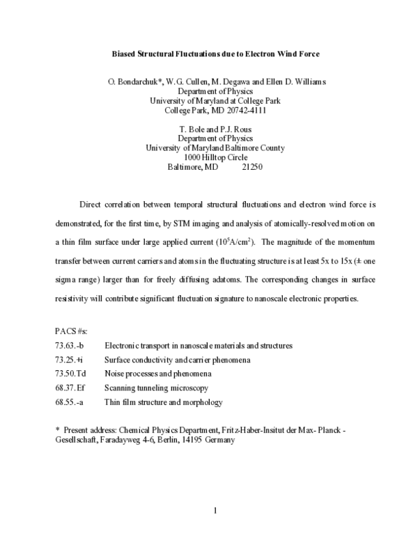(PDF) Biased Structural Fluctuations due to Electron Wind Force