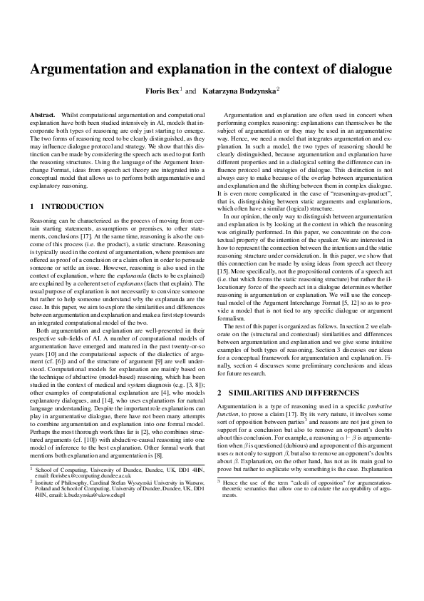 (PDF) Argumentation
