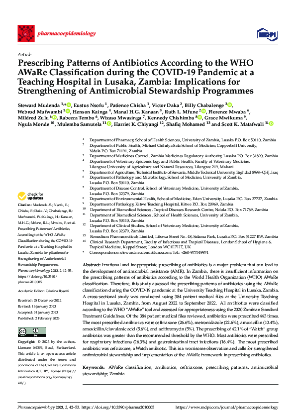 (PDF) Prescribing Patterns of Antibiotics According to the WHO AWaRe ...
