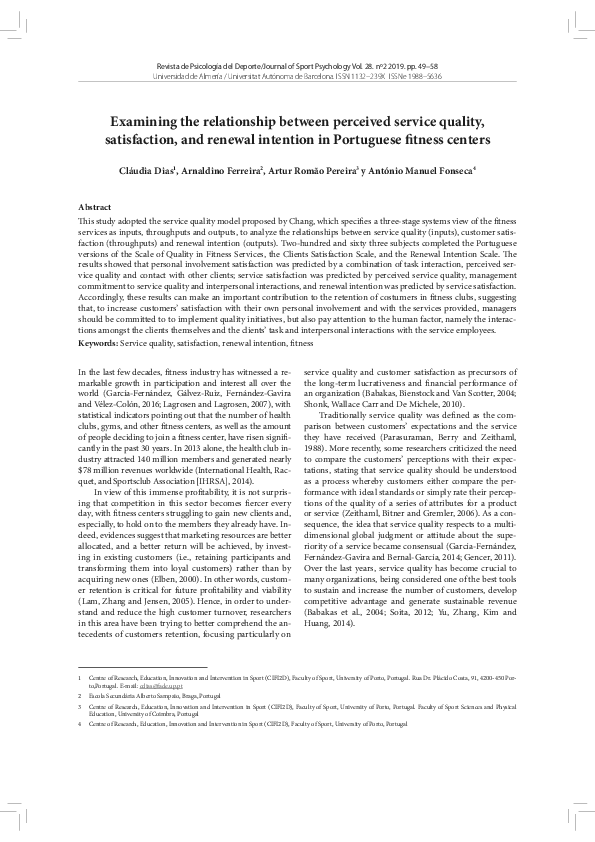 (PDF) Examining the relationship between perceived service quality , satisfaction , and renewal ...