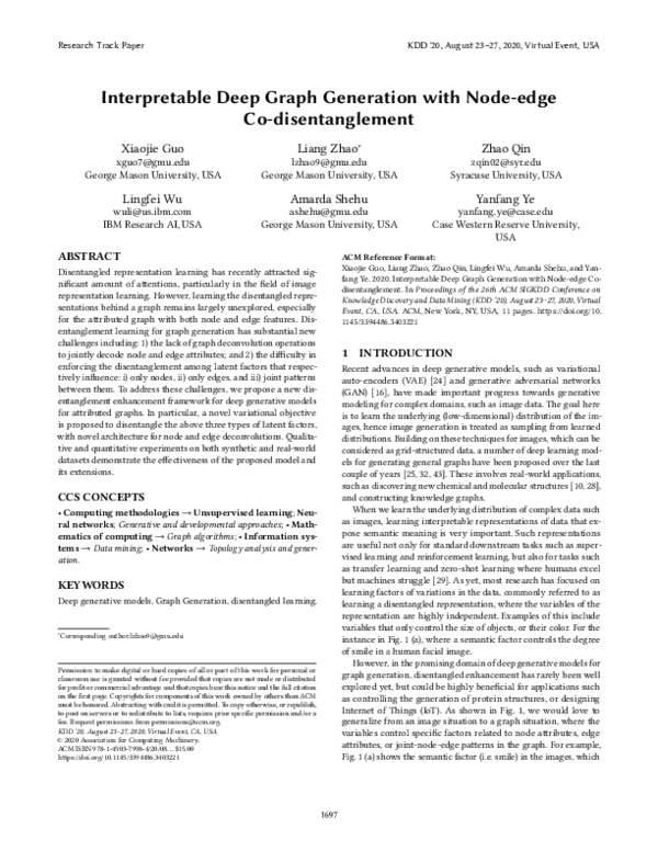 (PDF) Interpretable Deep Graph Generation with Node-edge Co-disentanglement