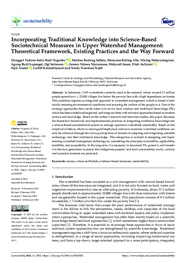 (PDF) Incorporating Traditional Knowledge into Science-Based ...