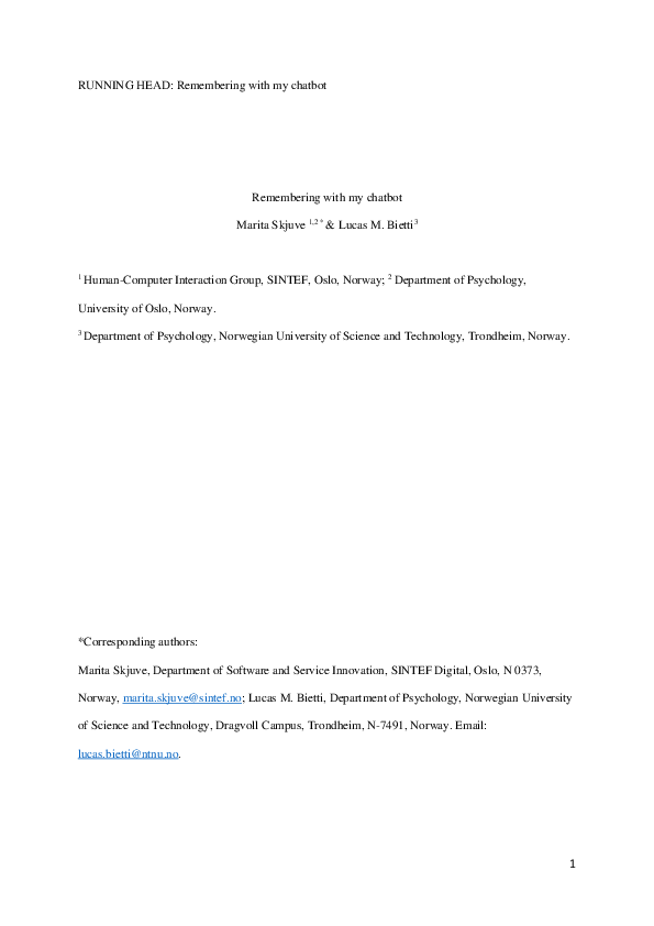 (PDF) Remembering with my chatbot
