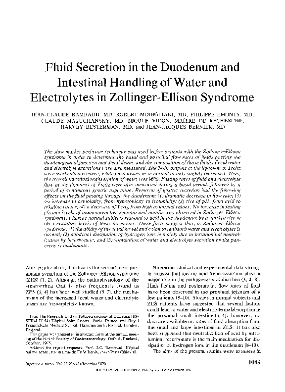 (PDF) Fluid secretion in the duodenum and intestinal handling of water ...