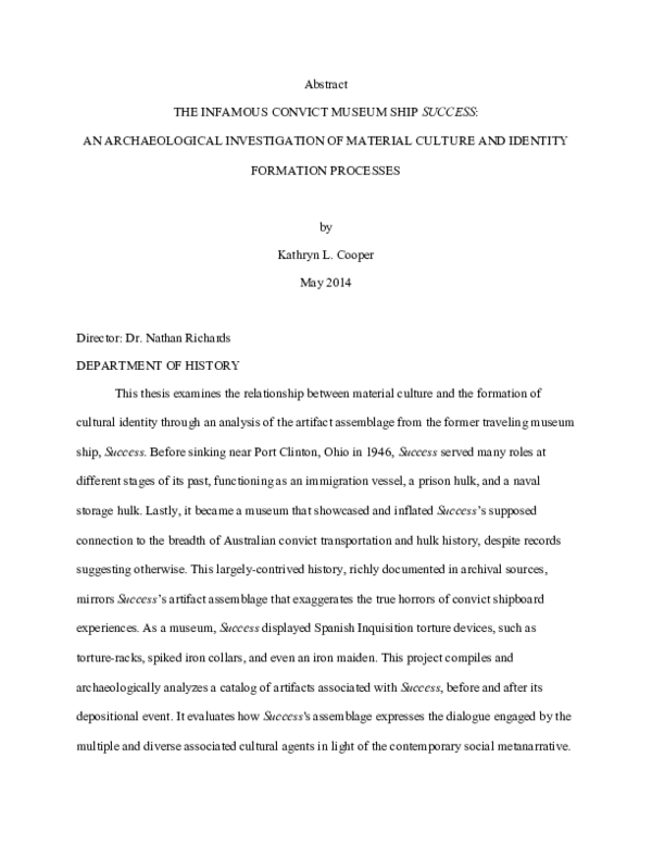 (PDF) The infamous convict museum ship Success: An archaeological ...