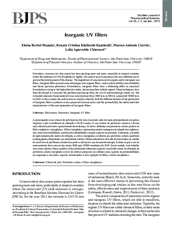 (PDF) Inorganic UV filters