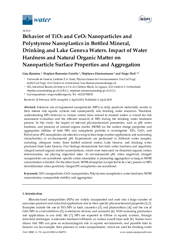 (PDF) Behavior of TiO2 and CeO2 Nanoparticles and Polystyrene ...