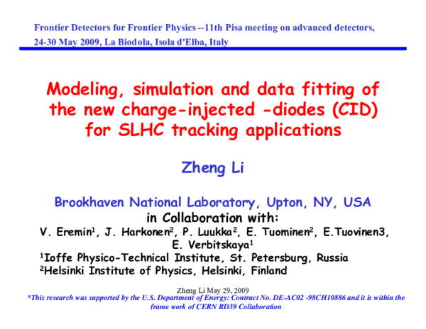(PDF) Modeling, simulation and data fitting of the charge injected ...