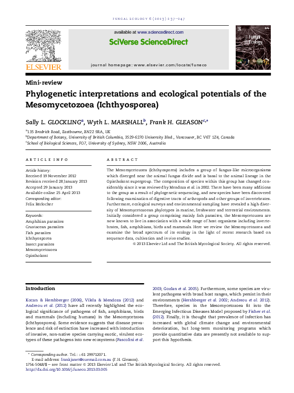 (PDF) Phylogenetic interpretations and ecological potentials of the ...