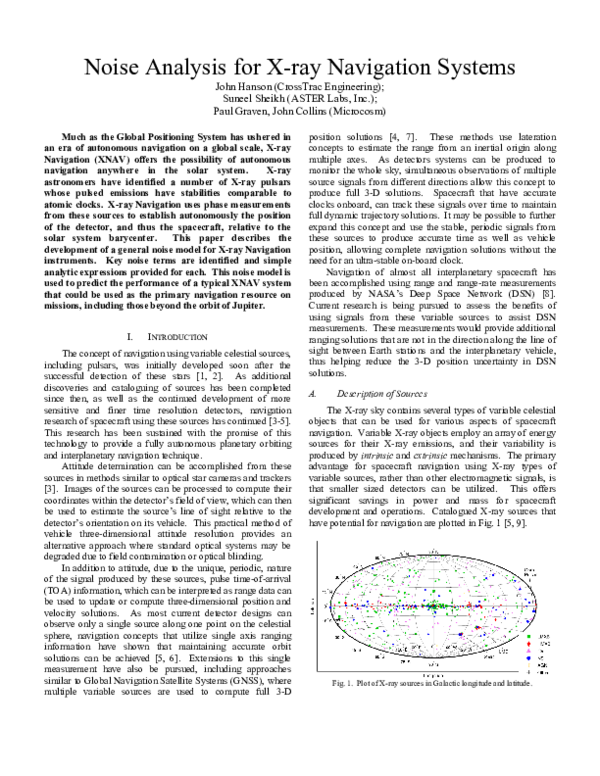 (PDF) Noise analysis for X-ray navigation systems