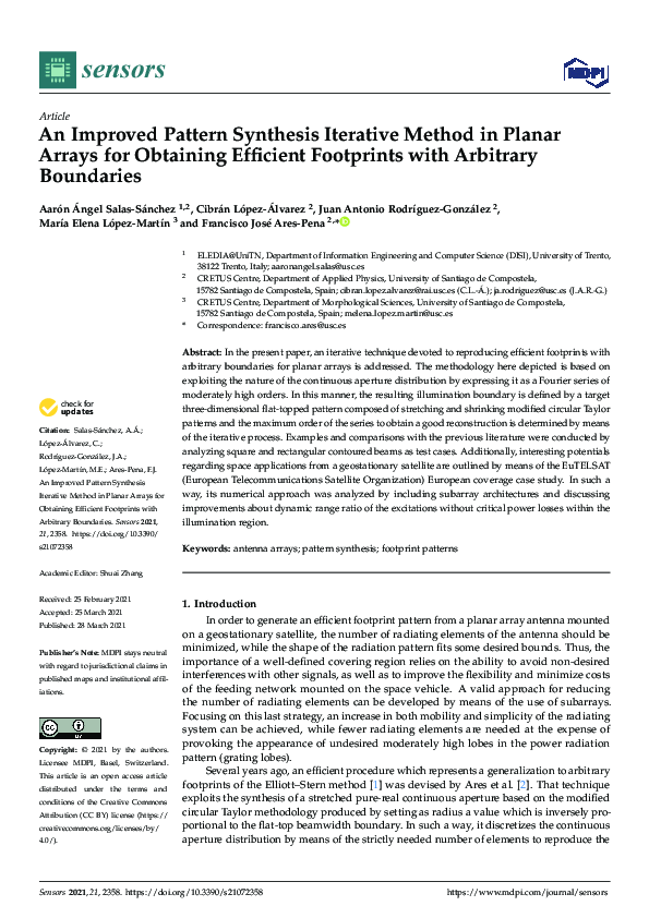 Pdf An Improved Pattern Synthesis Iterative Method In Planar Arrays