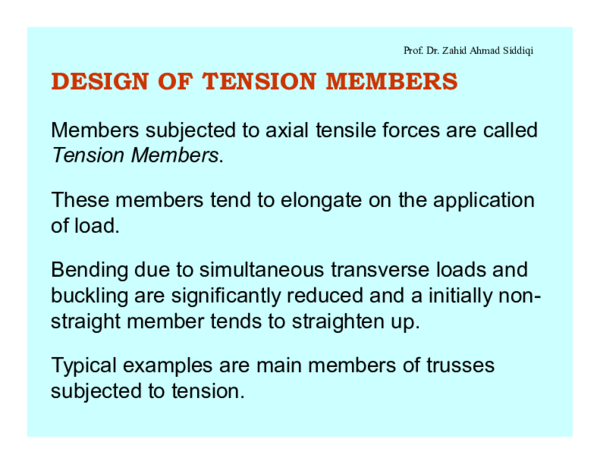 (PDF) Design of Tension Members 1