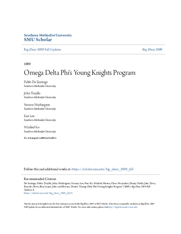 (PDF) Omega Delta Phi's Young Knights Program