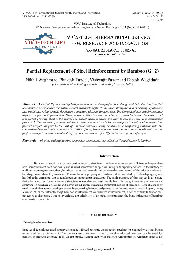 (PDF) Partial Replacement of Steel Reinforcement by Bamboo (G+2)