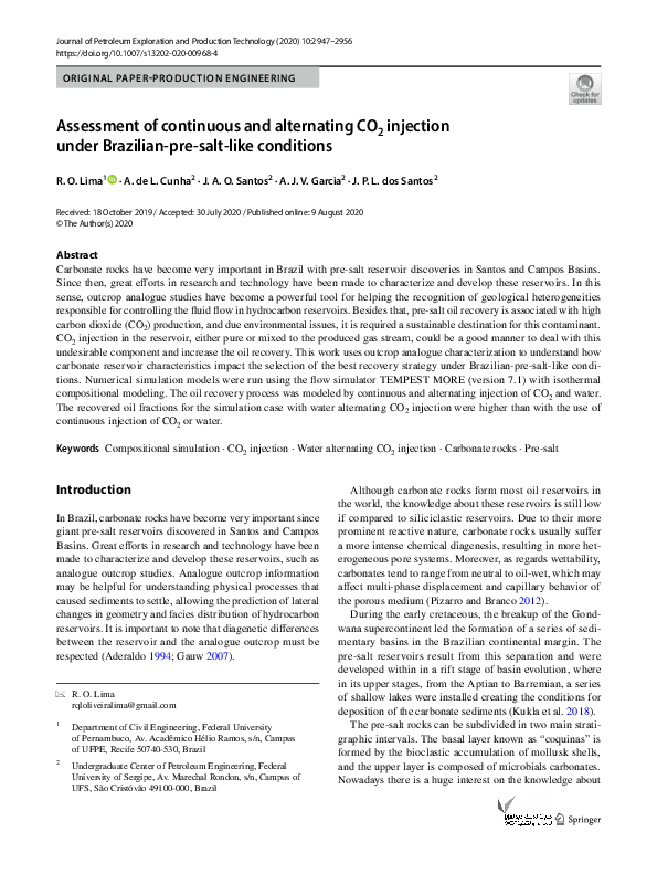 (PDF) Assessment of continuous and alternating CO2 injection under ...