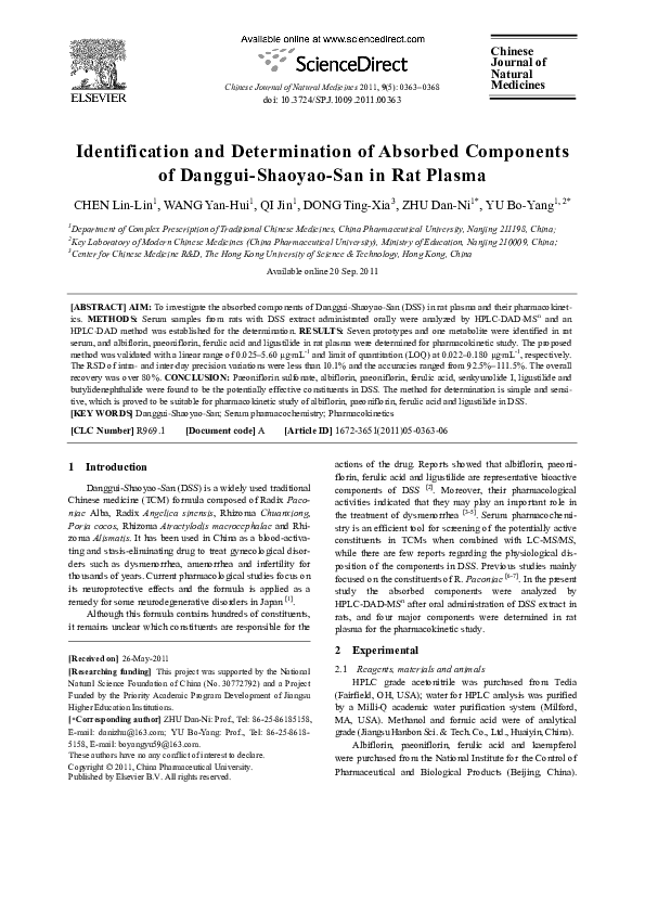 (PDF) Identification and Determination of Absorbed Components of ...