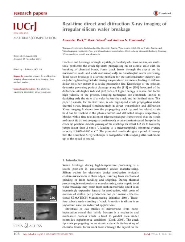 (PDF) Real-time direct and diffraction X-ray imaging of irregular ...