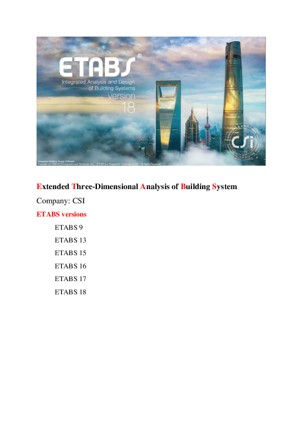 (PDF) ETABS MANUAL An Overview of the Features and Functionality for ...