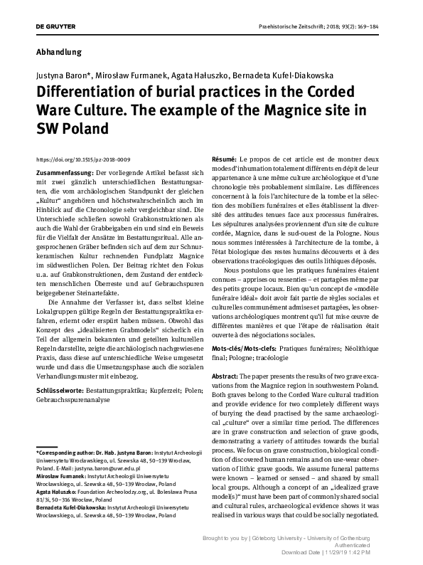 (PDF) Baron J., Furmanek M., Hałuszko A., Kufel-Diakowska B., 2019 ...