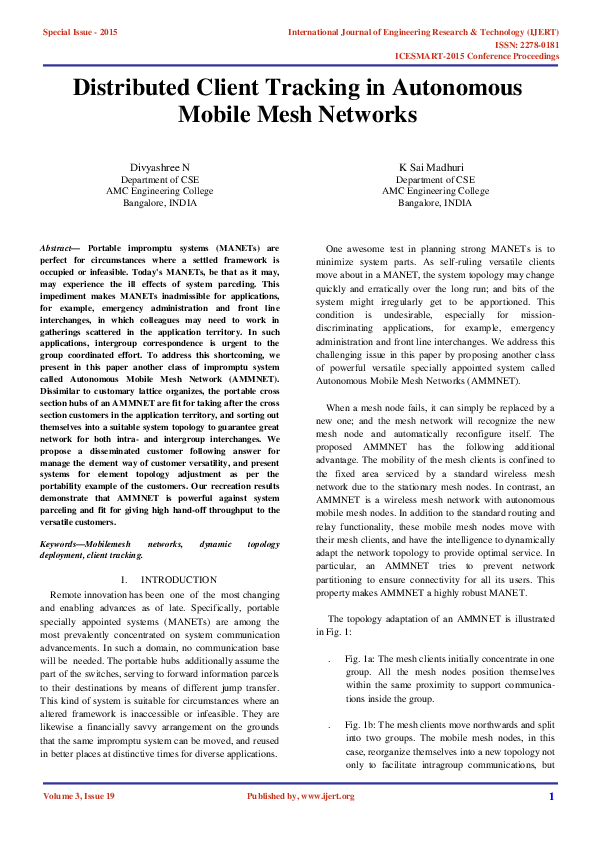 (PDF) Distributed Client Tracking in Autonomous Mobile Mesh Networks