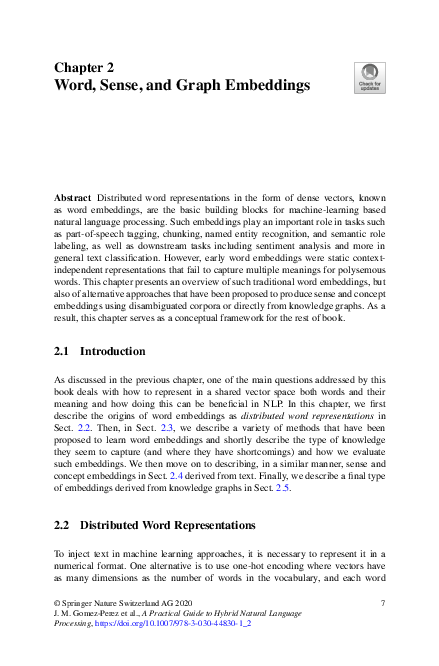 (PDF) Word, Sense, and Graph Embeddings