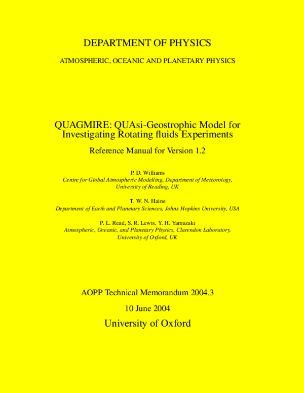 (PDF) QUAGMIRE v1.3: a quasi-geostrophic model for investigating ...