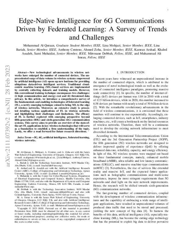 (PDF) Edge-Native Intelligence for 6G Communications Driven by ...