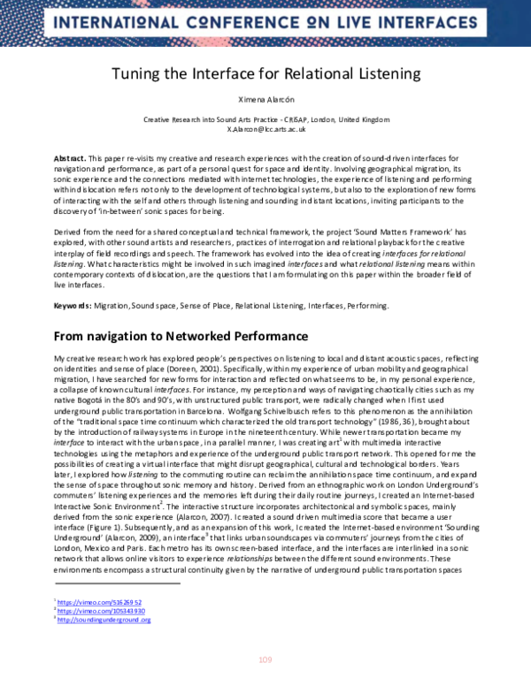 (PDF) Tuning the Interface for Relational Listening