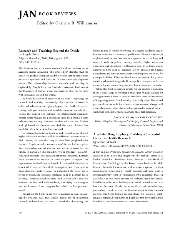 (PDF) Research and Teaching: Beyond the Divide