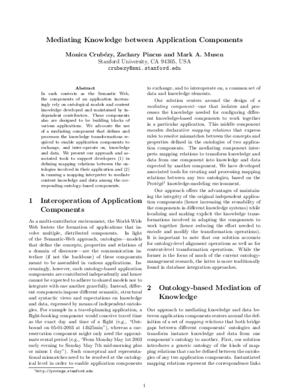 (PDF) Mediating knowledge between application components