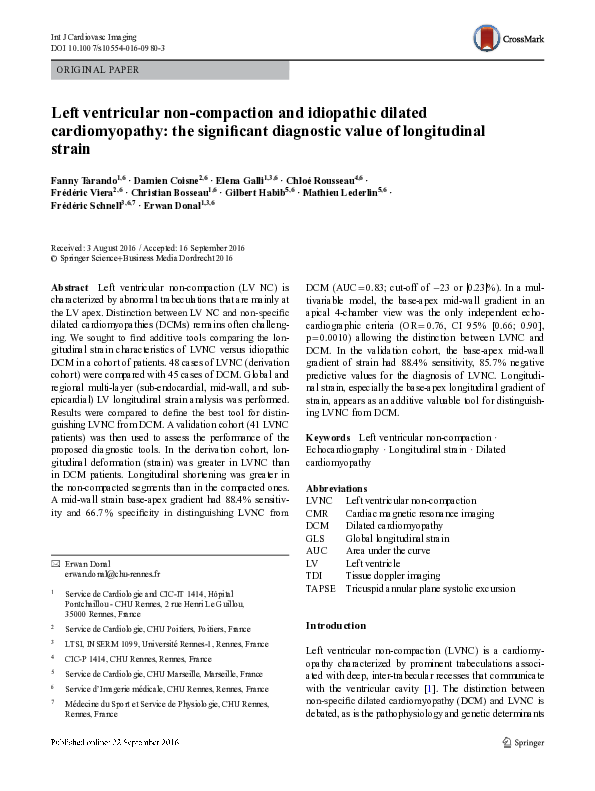 (PDF) Functional assessment in left ventricular non-compaction ...